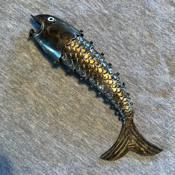 Mexico | Other | Vintage Mexico Silver Plateado Articulated Fish Bottle ...